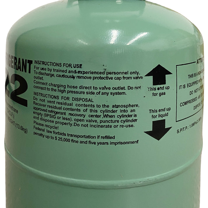 30LB R22 R-22 Freon Refrigerant Gas – RefrigerationGo