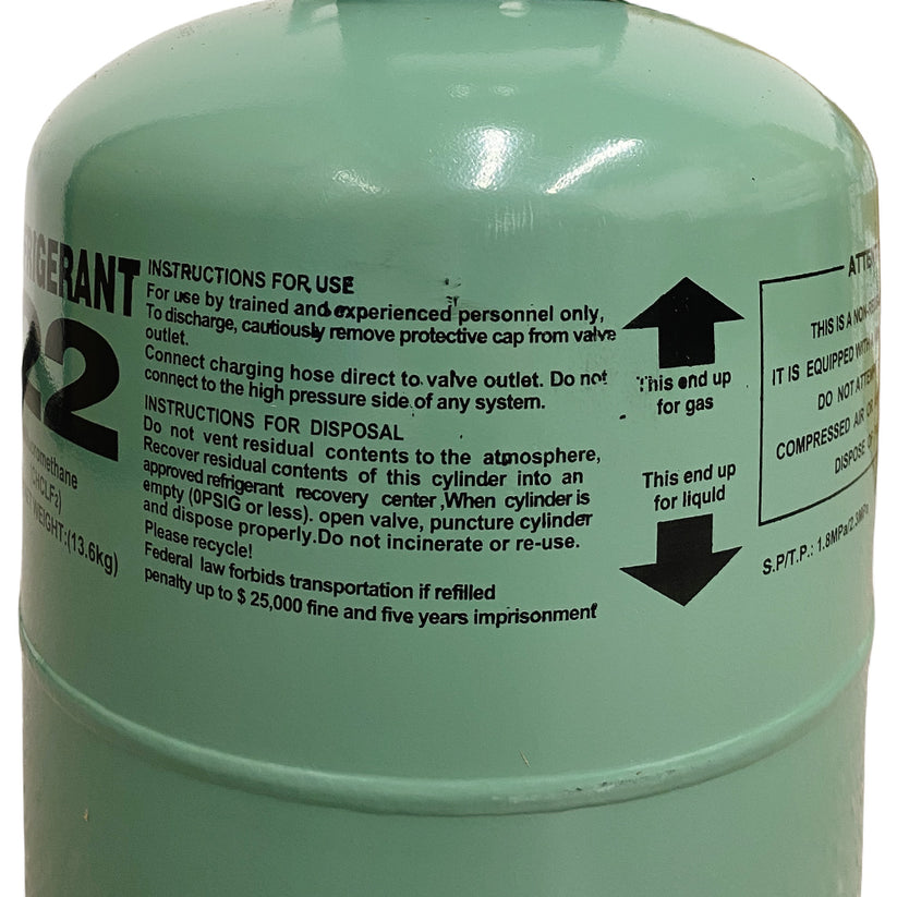 30LB R22 R-22 Freon Refrigerant Gas – RefrigerationGo